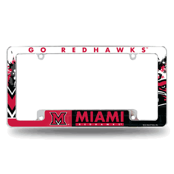 Miami Of Ohio Redhawks Primary 12" x 6" Chrome All Over Automotive ...