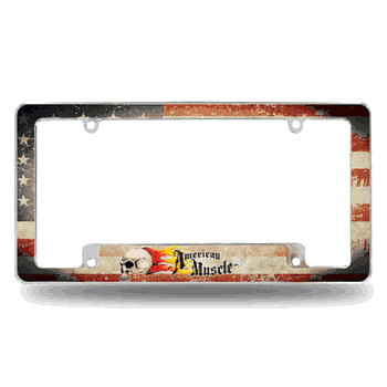 NAPA American Muscle Flame 12" x 6" Chrome All Over Automotive License ...