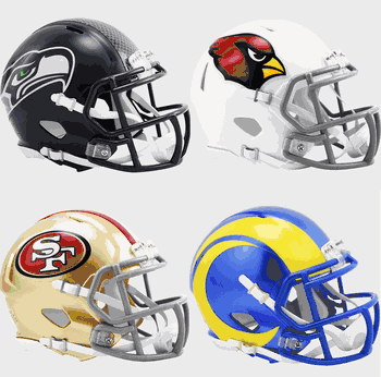 NFC West Riddell Replica SPEED Mini Helmet Set - NFL Riddell Replica ...