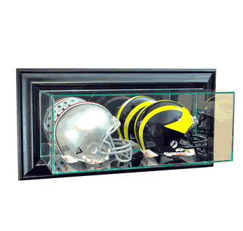 Perfect Cases Wall Mounted Double Mini Helmet Display Case - Black ...