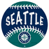 Seattle Mariners 12" Baseball Cutout Sign with City Name - Home Decor