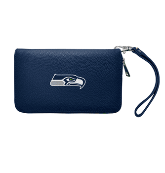 Seattle Seahawks Zip Organizer Wallet Pebble Navy - Bags & Wallets