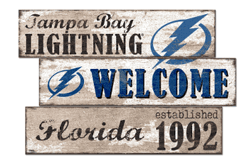 Tampa Bay Lightning Welcome 3 Plank - Home Decor