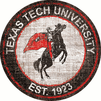 Texas Tech Red Raiders Heritage Logo Round Sign - Home Decor
