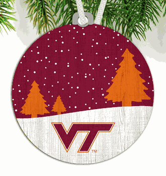 Virginia Tech Hokies Snow Scene Ornament - Holiday & Seasonal