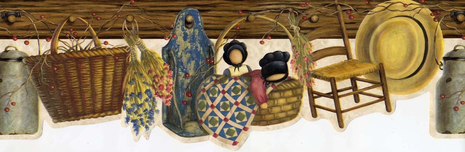 Amish Pegboard Wallpaper Border HAH15121b CLEARANCE!! QUANTITIES LIMITED!!
