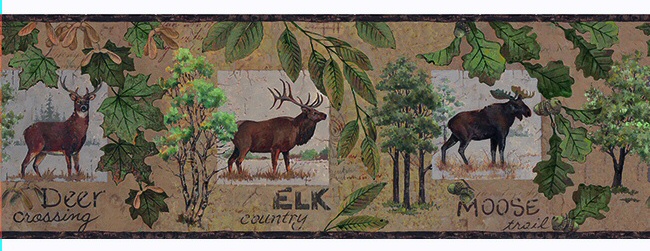 Moose Bathroom Border Wallpaper