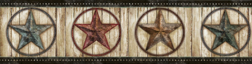 Weathered Barn Star Wallpaper Border