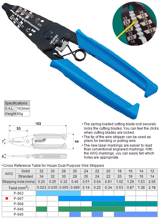 IKASWEBSHOP.com -- HOZAN P-967 Wire Stripper