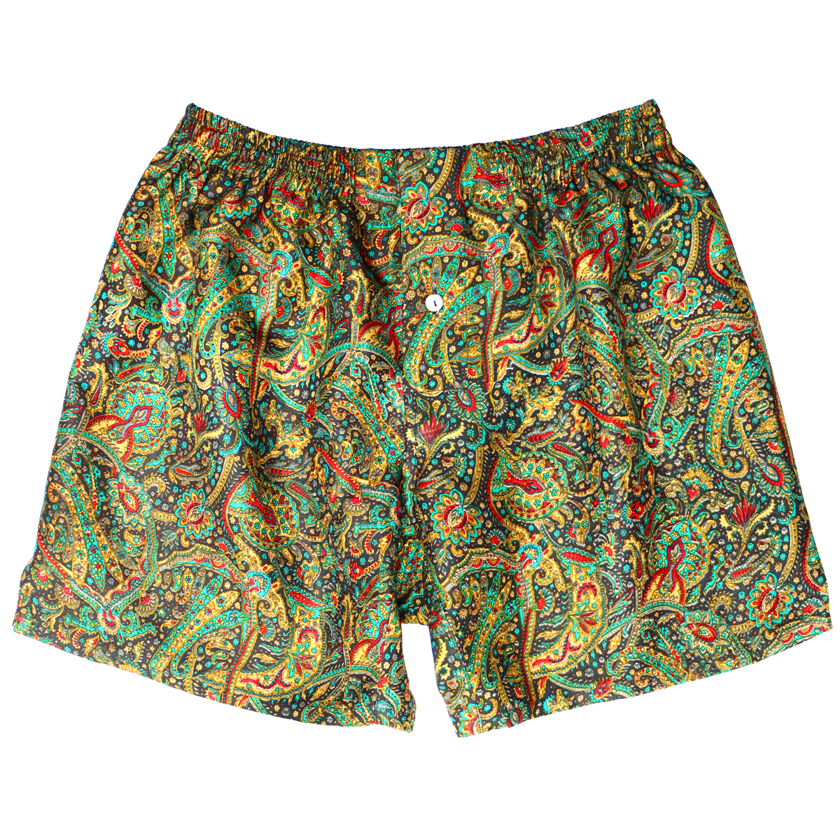 Black Pearl Paisley Silk Poplin Boxers