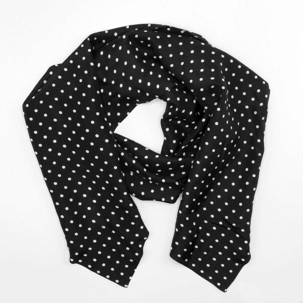 Black Polka Dot Tie Scarf