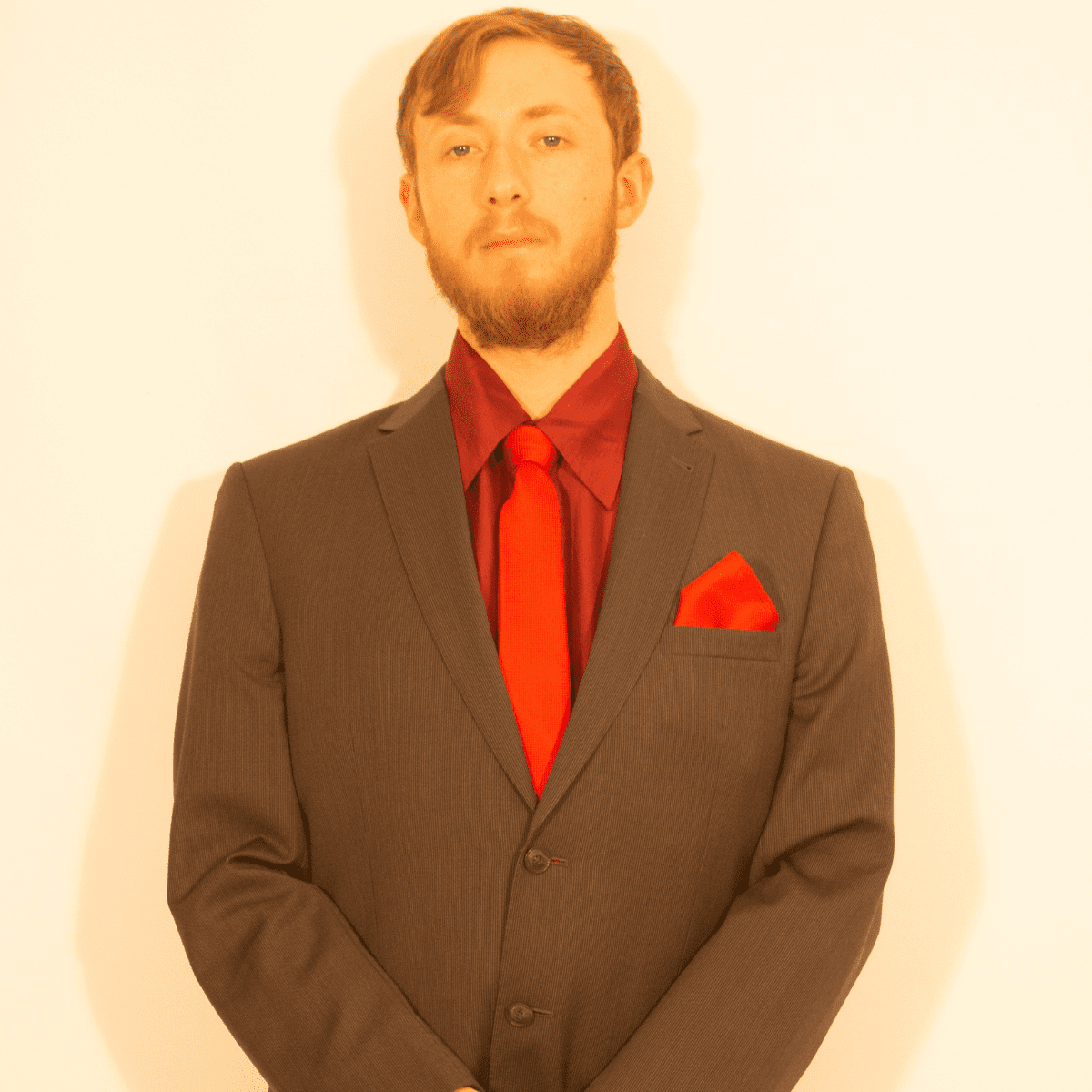 Bold Red Skinny Silk Tie And Pocket Square Set