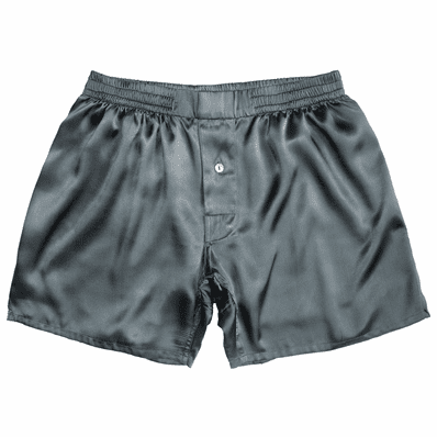 Affordable Granite Grey Satin Silk Boxers by Royal Silk®