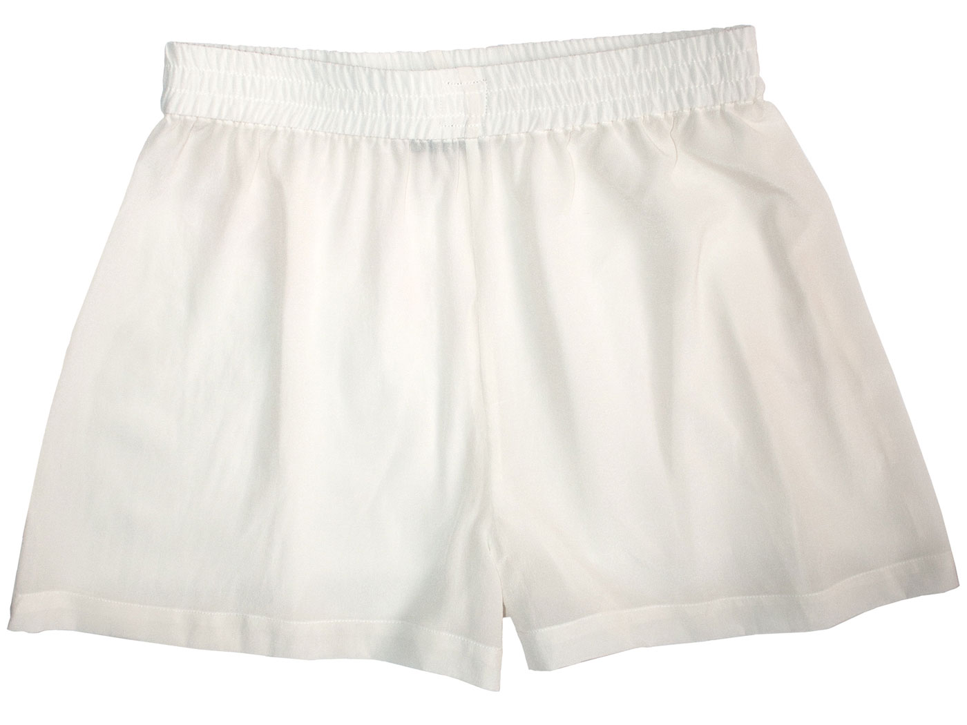 Women’s White Ivory Silk Crepe Boxers, $27