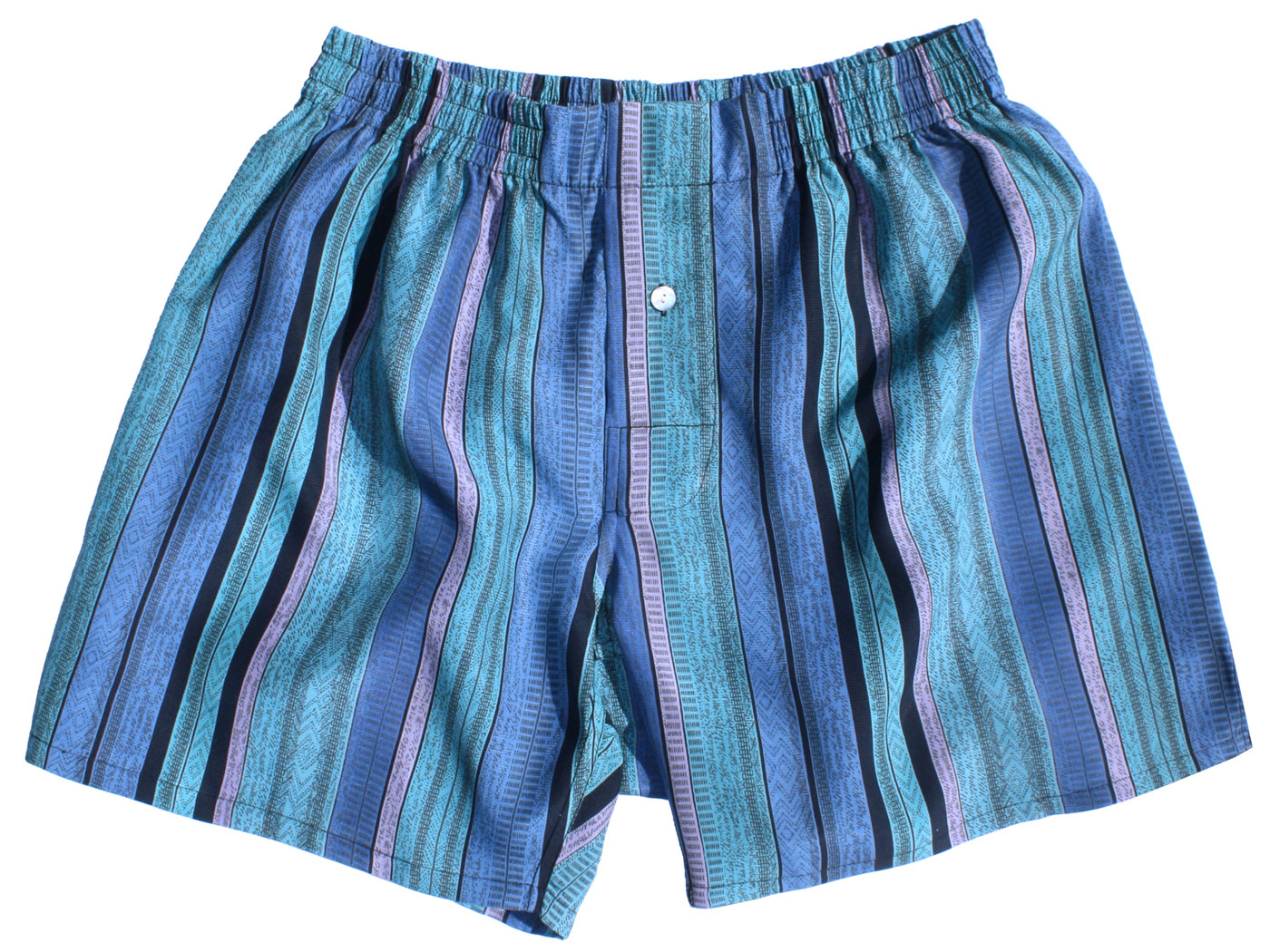 Blue Green Aqua Stripes Silk Boxers
