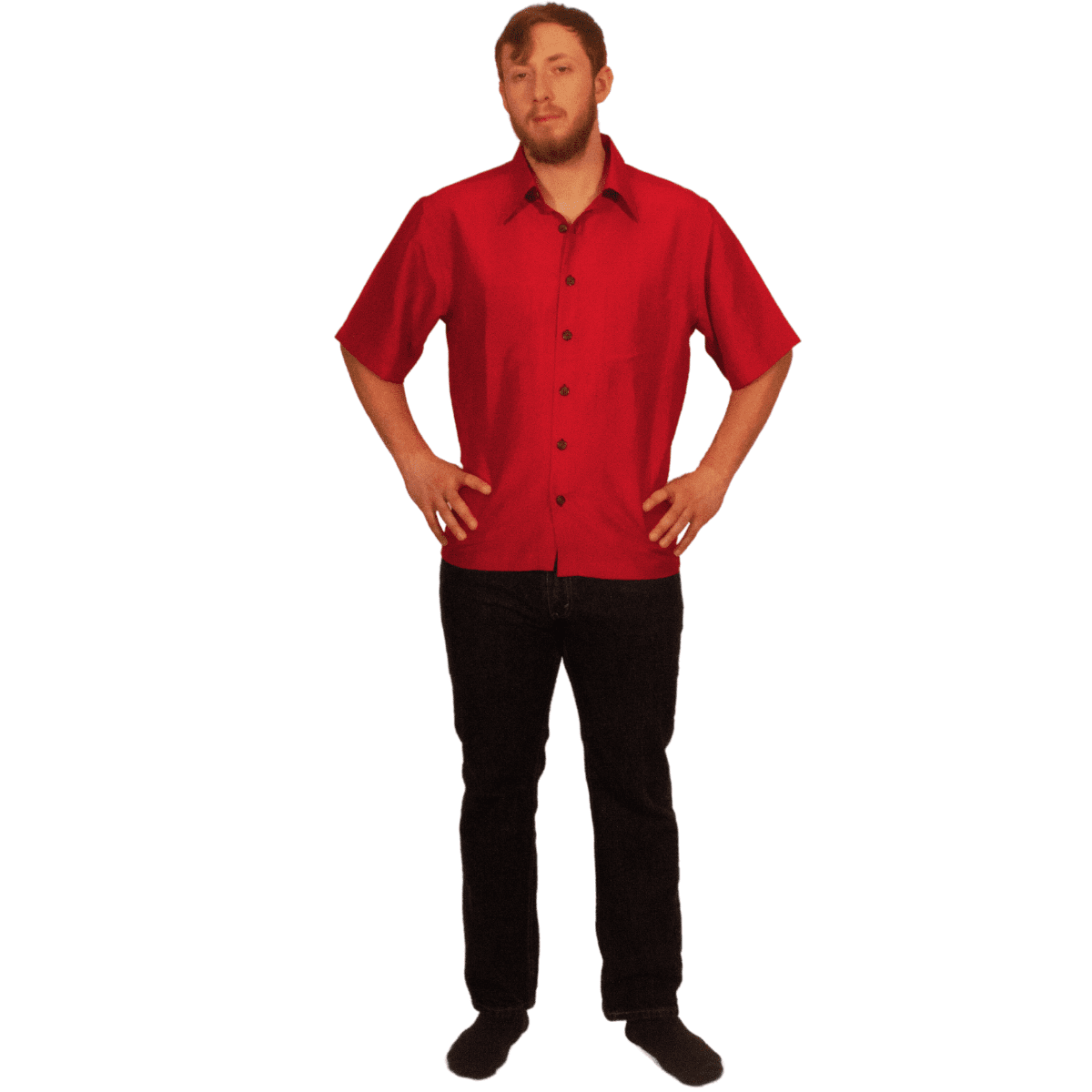 Men’s Red Silk Camp Shirt
