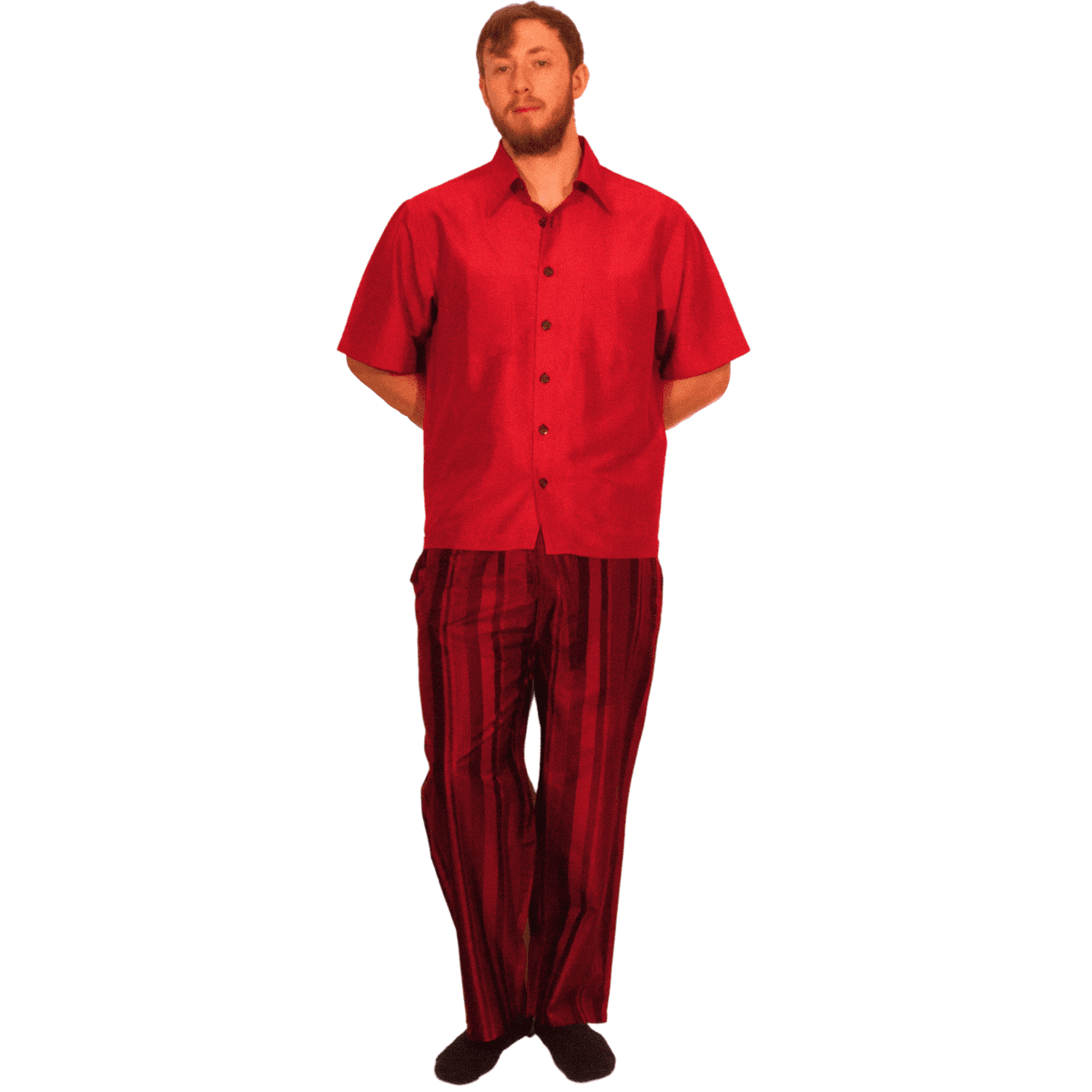 Men’s Red Silk Camp Shirt
