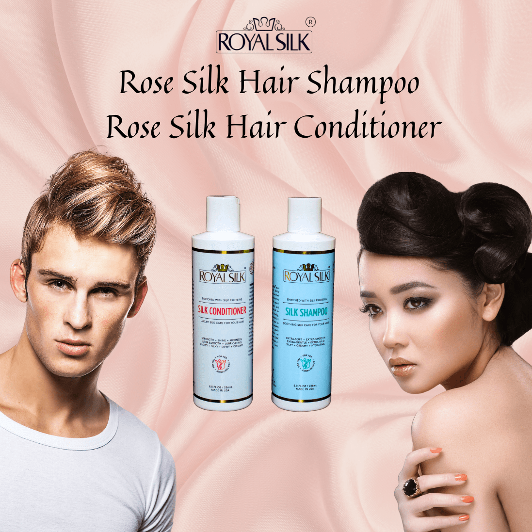 Rose Silk Hair Shampoo & Conditioner Set