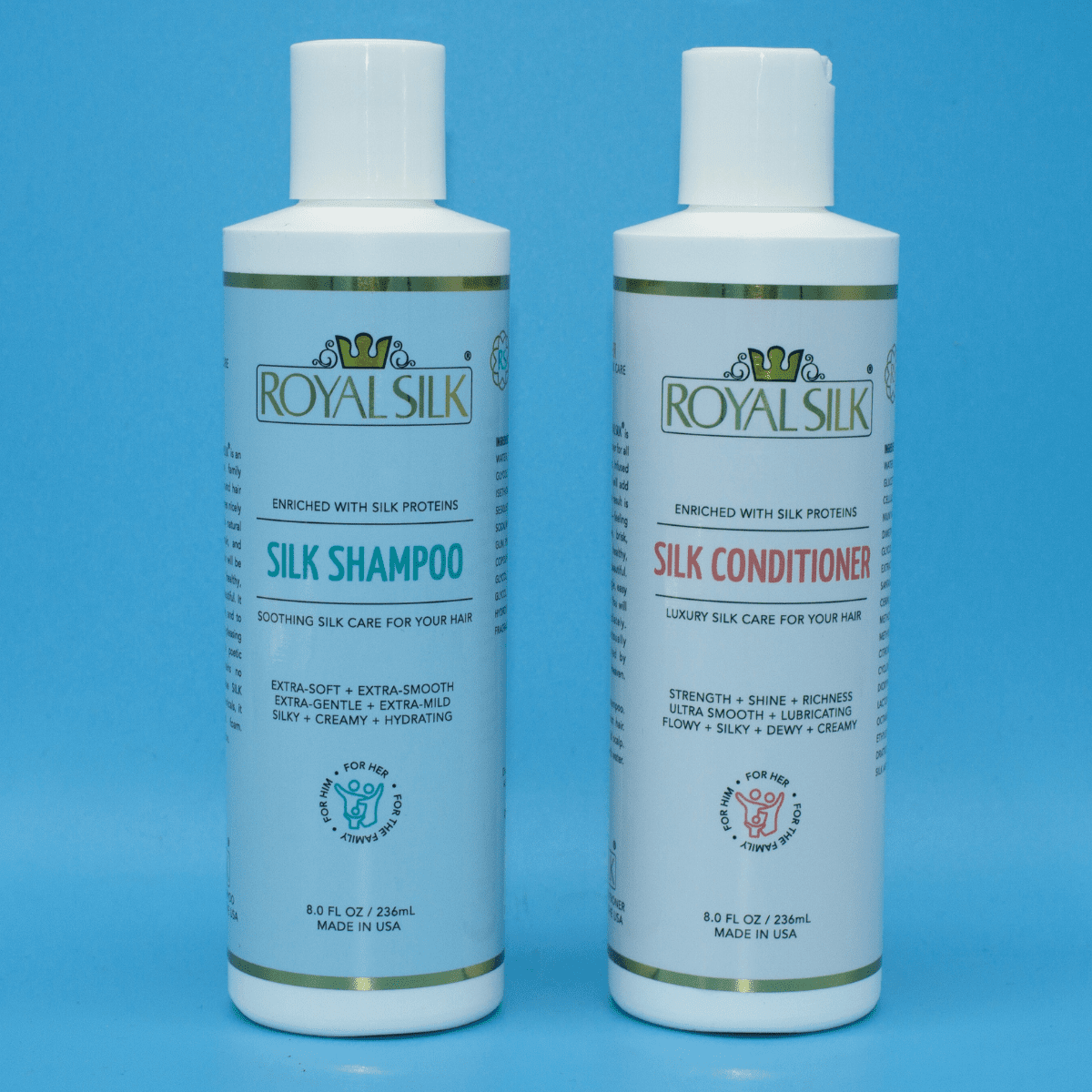 Rose Silk Hair Shampoo & Conditioner Set