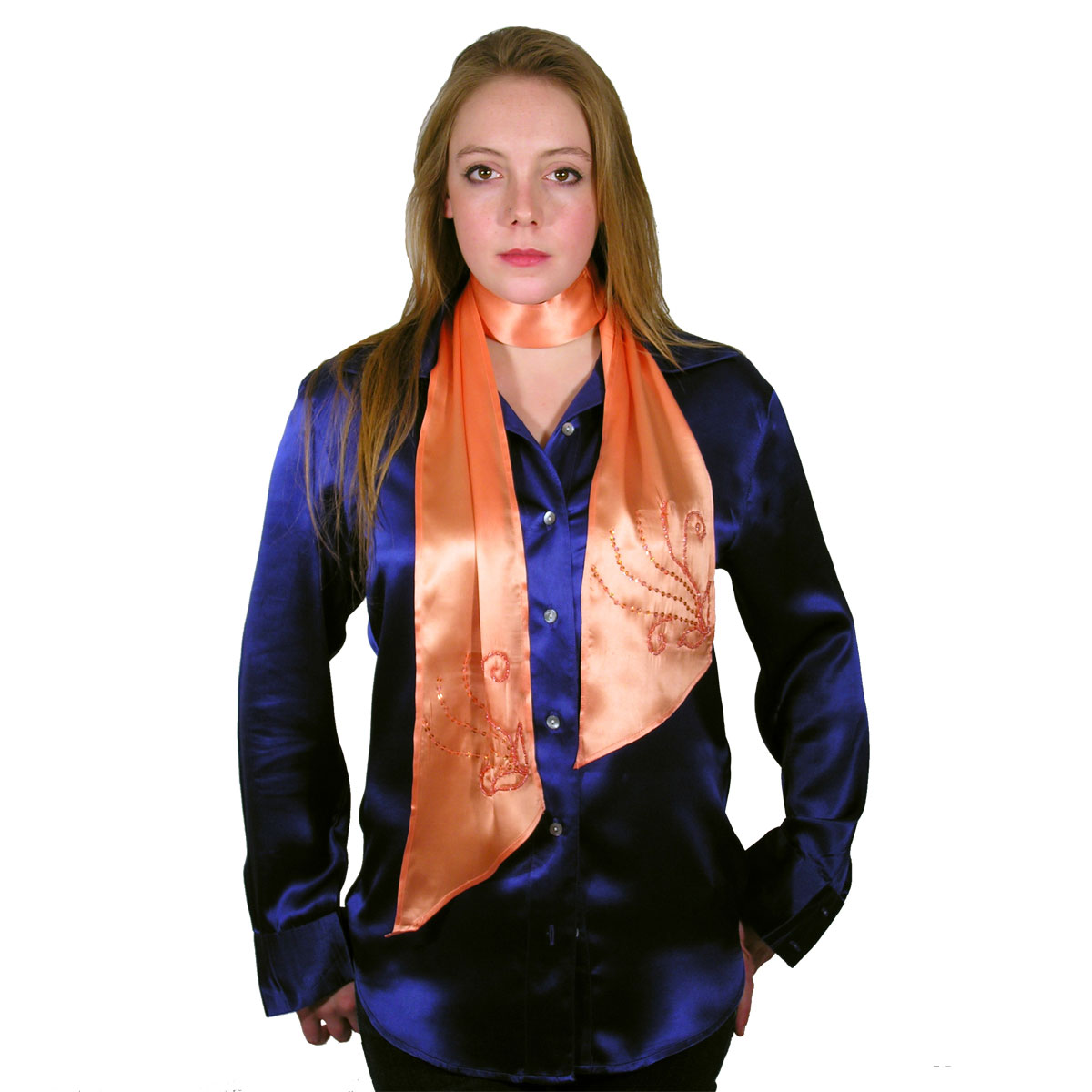 Saffron Satin Silk Scarf