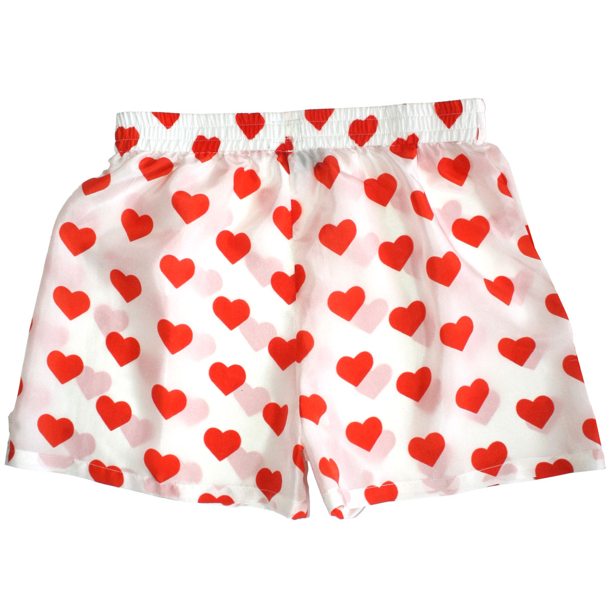 Romantic Heart Design Women’s White Silk Boxers, $35
