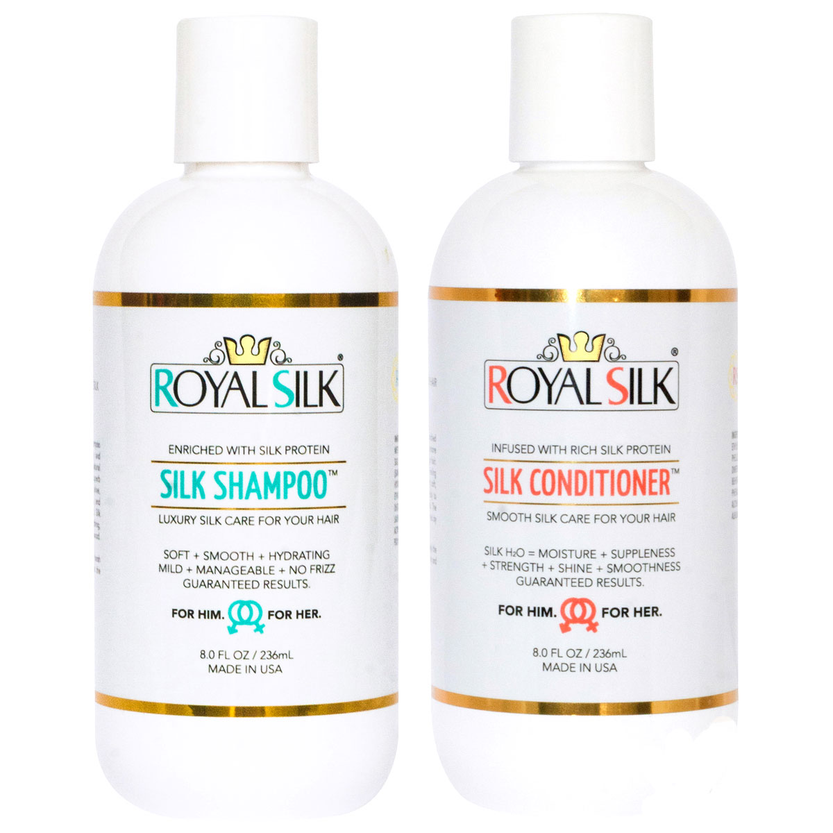Original Silk Shampoo & Silk Conditioner Set by Royal Silk®
