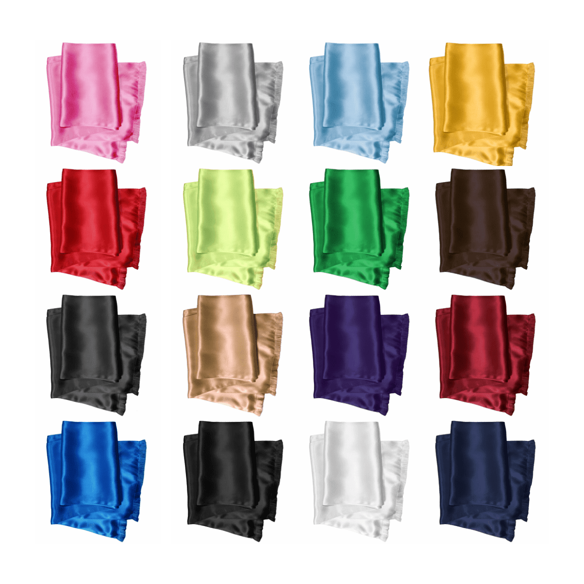 TWO SOLID SATIN AVIATOR SCARVES - CHOOSE YOUR COLORS