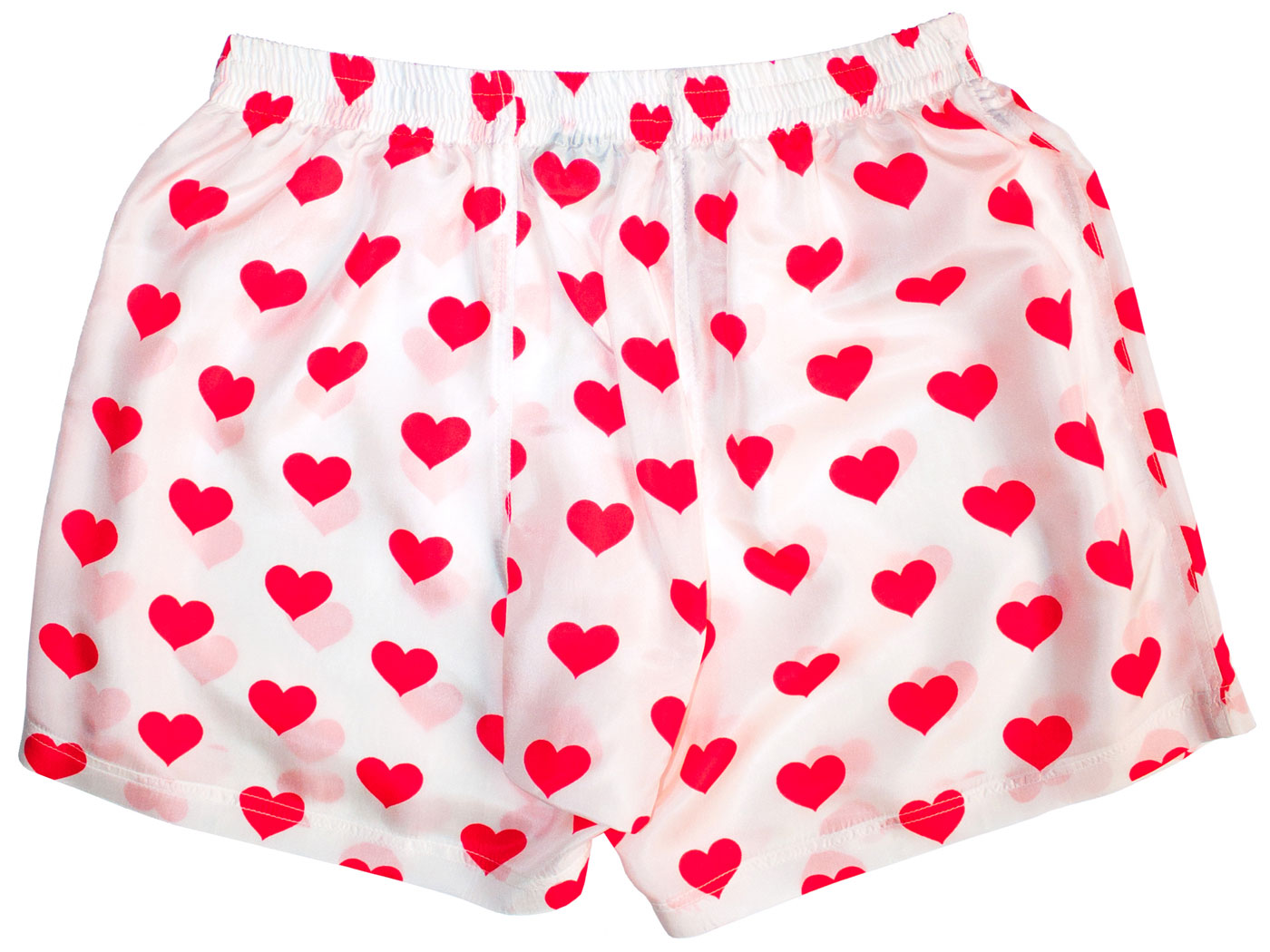 White Silk Hearts Men's Boxers
