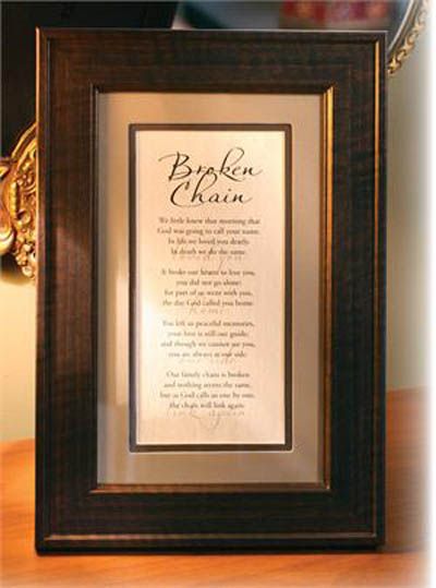 The Broken Chain Poem Memorial Frame