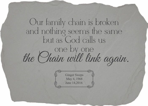 Broken Chain Poem Memorial Stone Personalized