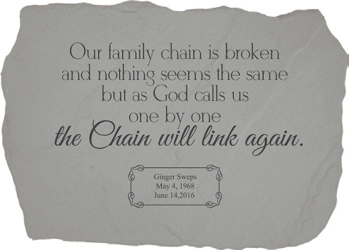 Broken Chain Poem Memorial Stone Personalized