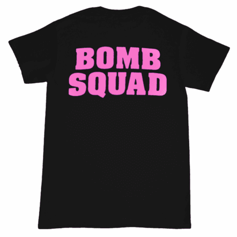 Bomb Squad T-Shirt - Black w/pink print