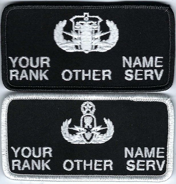 Black Flight Suit Patch With EOD/HDT Badge