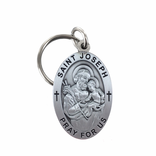 2-1/4 Inch Fine Pewter Oval St. Joseph, Patron Saint of Carpenters ...