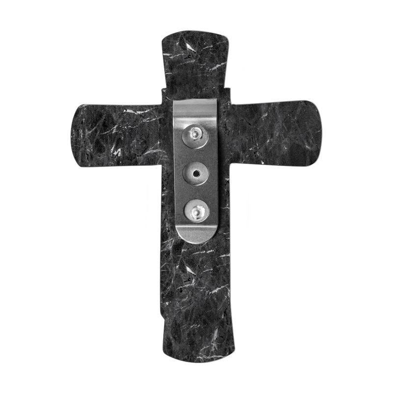 2 3 8 X 1 3 4 Inch Fine Pewter Holy Trinity Crucifix Visor Clip 2-3-8-x-1-3-4-inch-fine-pewter-holy-trinity-crucifix-visor-clip