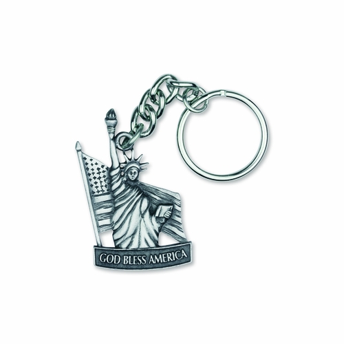 2 Inch "God Bless America" Statue of Liberty Key Chain
