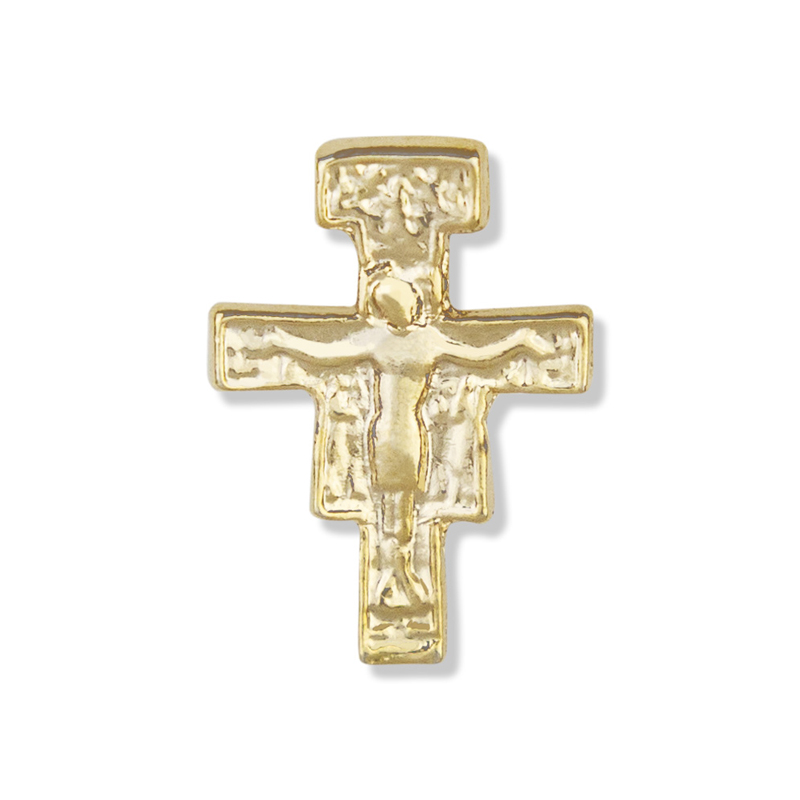 3/4 x 1/2 Inch Gold Crucifix Lapel Pin