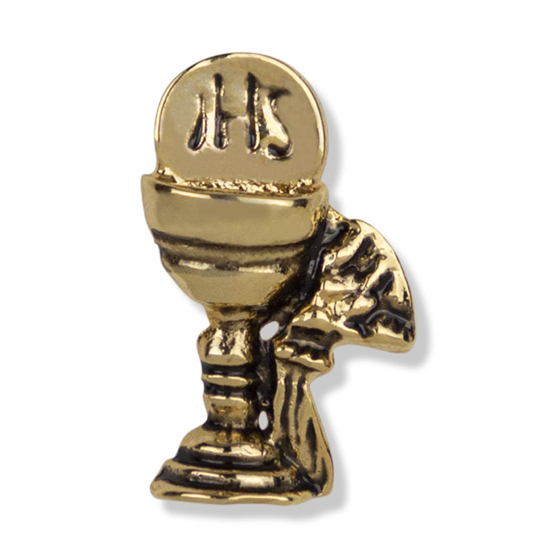 3/4 x 5/8 Inch Gold Chalice Lapel Pin