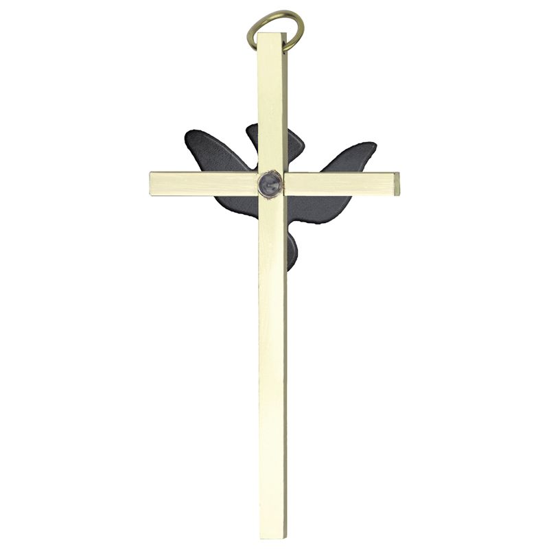 4 Inch Brass and Pewter Confirmation Wall Cross