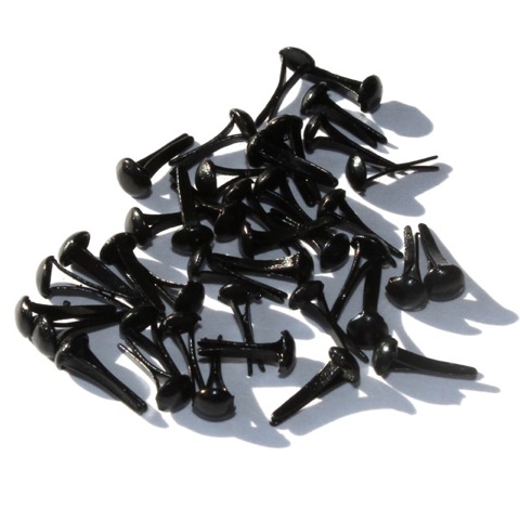 1/16 Mini Black Round Brads - Round Brads