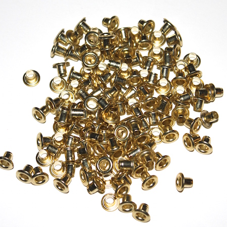 3/16 Eyelet Long Barrel - Gold - Round Eyelets