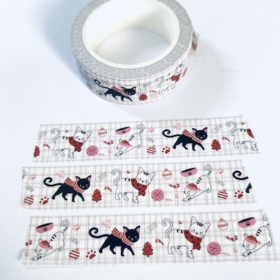 * Cat Festive Washi Tape - Washi Tape- Decorative Tape