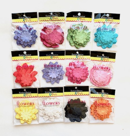 Paper Flowers- Solid Colors- 40/Pack - Paper Flowers