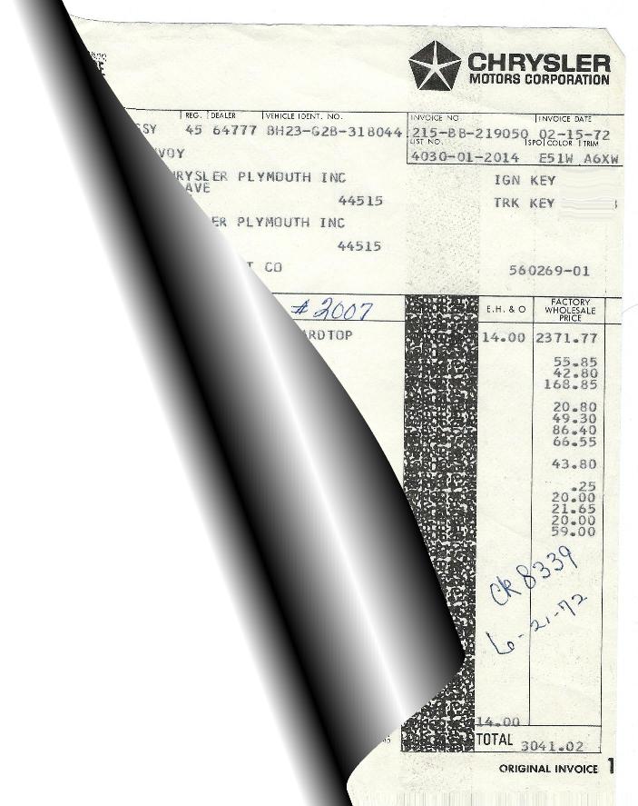 1962 Corvette Window Sticker