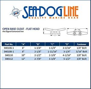 8" Stainless Open Base Cleat mfg#041608-1
