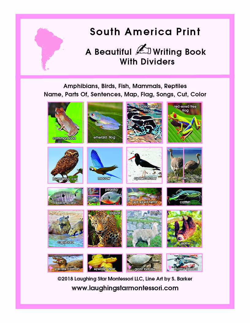 Free South America Continent Print Writing Work PDF