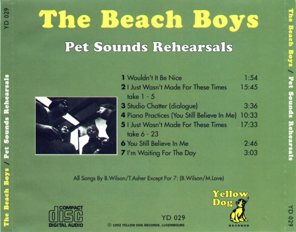 Beach Boys Cd "Pet Sounds Rehearsals"
