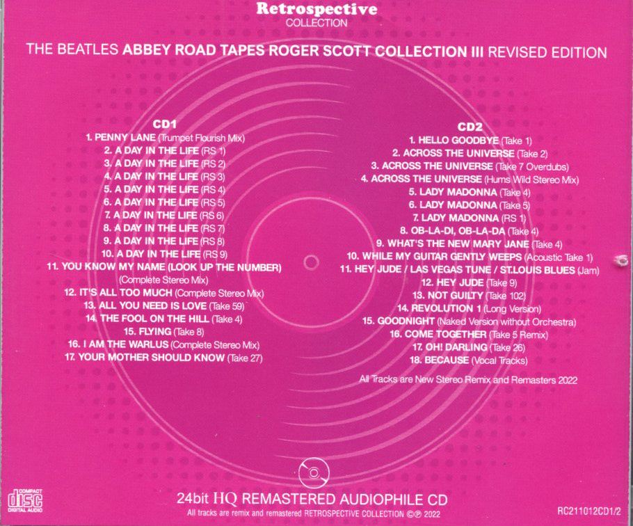 Beatles (2/Cd) Abbey Road Tapes Roger Scott Collection 3 (24/bit)