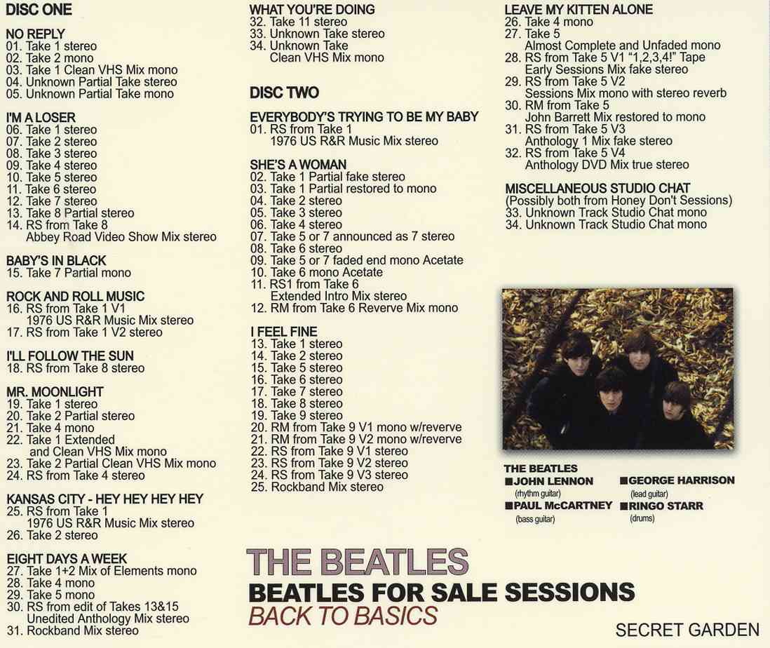 Beatles (2/Cd) Set Beatles For Sale Sessions