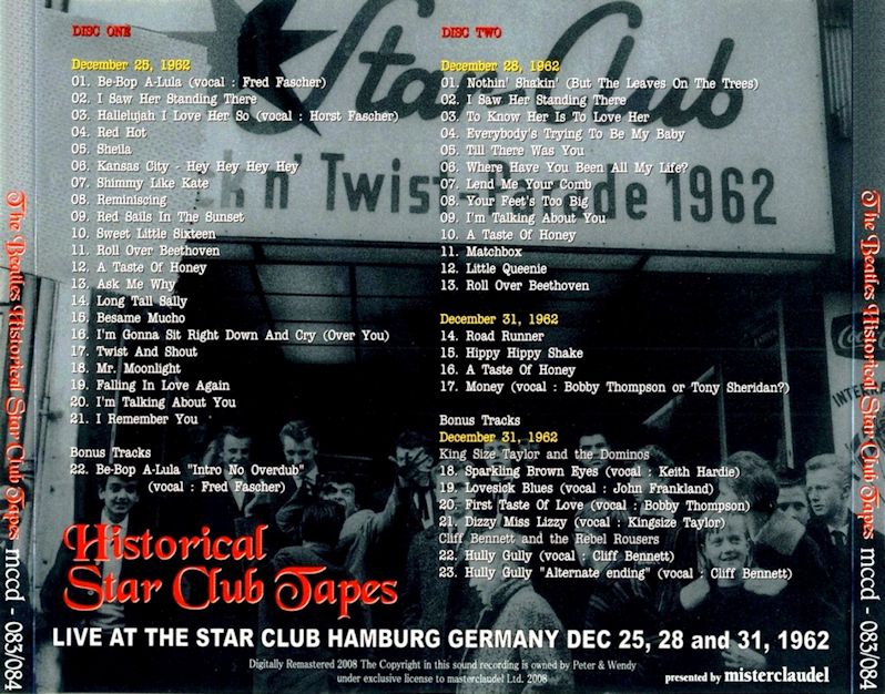 Beatles (2/Cd) Historical Star Club Tapes